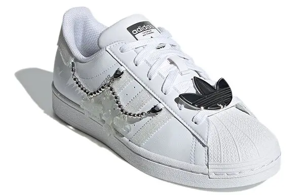 Adidas Originals Superstar With Embellished Detailing - White/grey