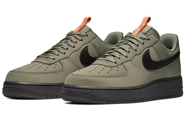 Nike Force 1 Low "medium Olive Black-starfish" Sneakers - Green