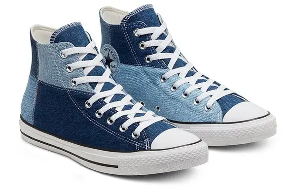 CONVERSE Chuck Taylor All Star High Top Denim Patchwork Sneakers - Blue