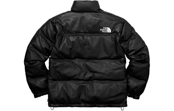 Supreme Fw17 X The North Face Leather Nuptse Jacket - Black