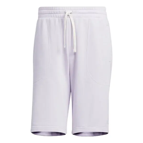 Adidas Neo Solid Color Lacing Casual Straight Shorts Purple - Multi-color