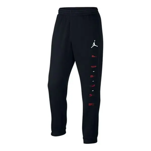Nike Jordan Logo Printed Casual Slim Sports Pants 'black - Tan