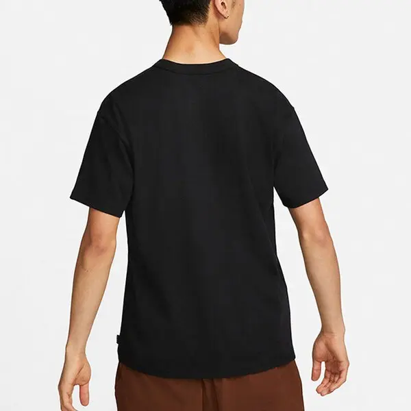 Nike Solid Color Pocket Round Neck Loose Short Sleeve Black T-shirt