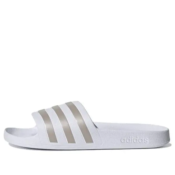 Adidas Adilette Aqua Slides - Cloud White/platinum Metallic