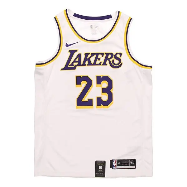 Nike Los Angeles Lakers Lebron James No. 23 Basketball Jersey - White