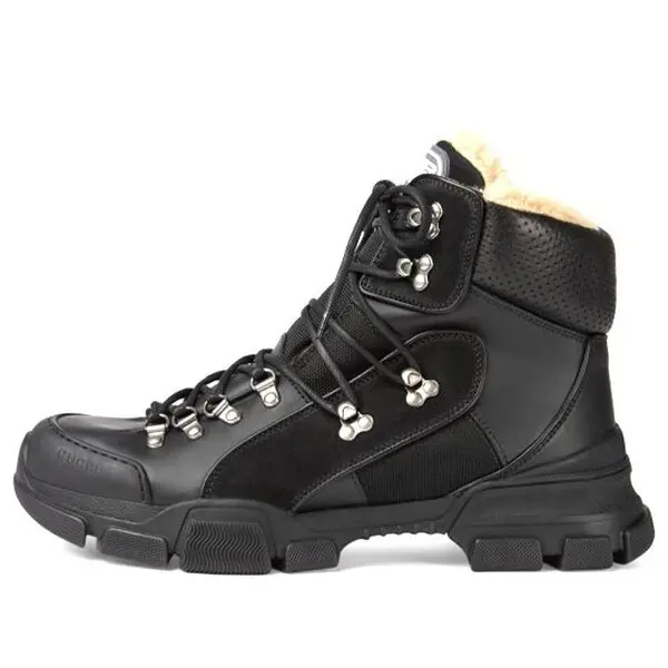 Gucci Flashtrek High-top Sneakers With Wool Lining - Black
