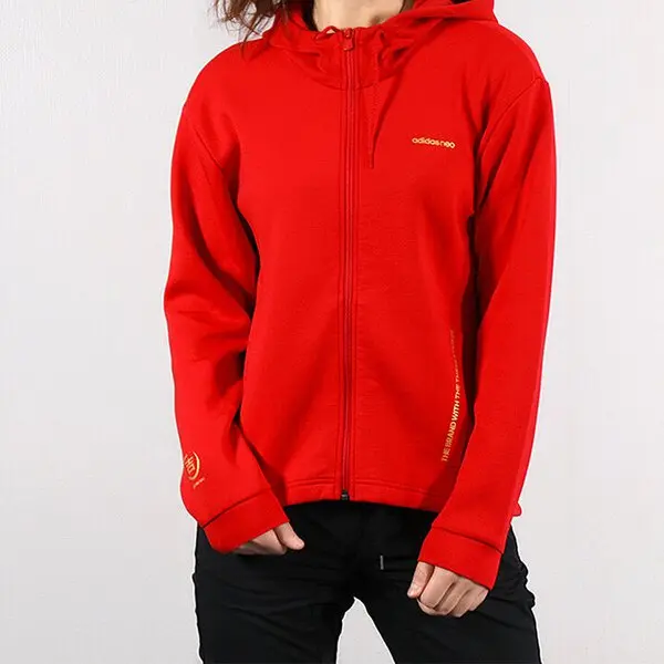 Adidas Neo Flowers Printing Sports Drawstring Hooded Jacket