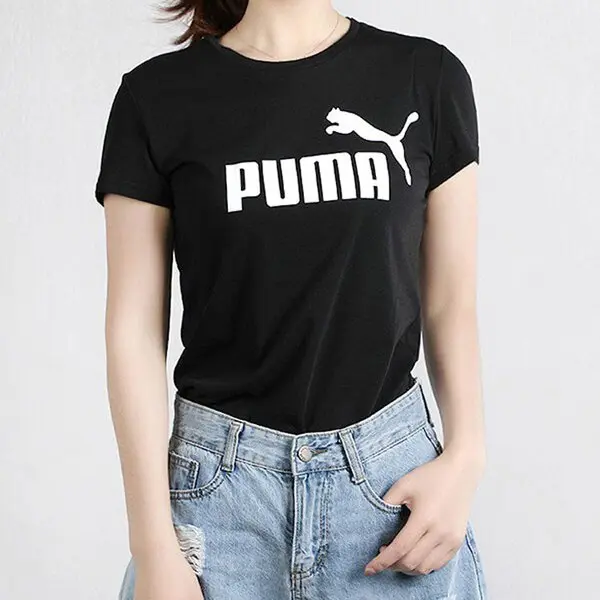 PUMA Sports Gym Printing Short Sleeve T-shirt - Black