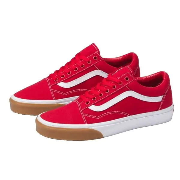 VANS Old Skool Gum Bumper Sneakers - Red/white