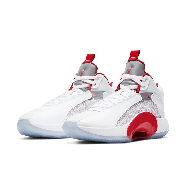 JORDAN 35 "fire Red" High Top Sneakers - White/red