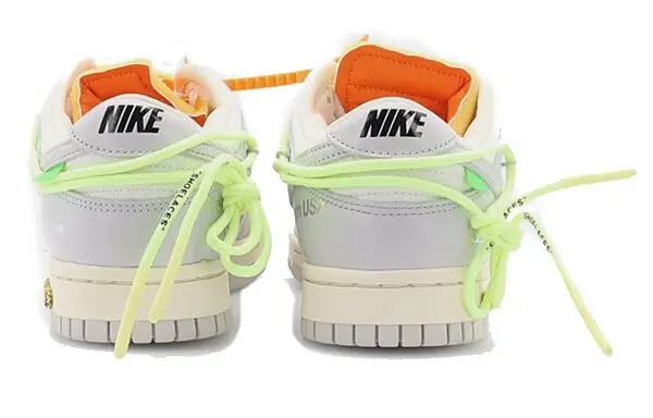 Nike Off-white X Dunk Low "lot 43 Of 50 - Sail/neutral Grey-barely Volt