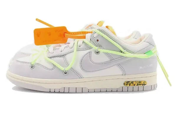 Nike Off-white X Dunk Low "lot 43 Of 50 - Sail/neutral Grey-barely Volt