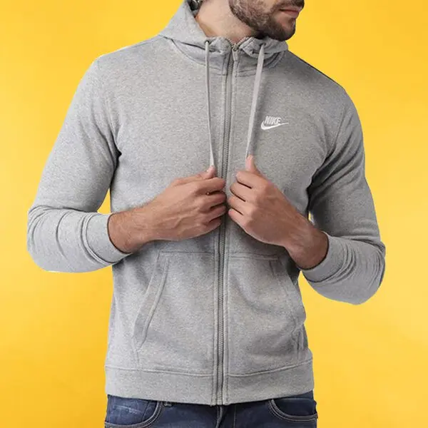 Nike Club French Terry Full House Hoodie Gray - Grey