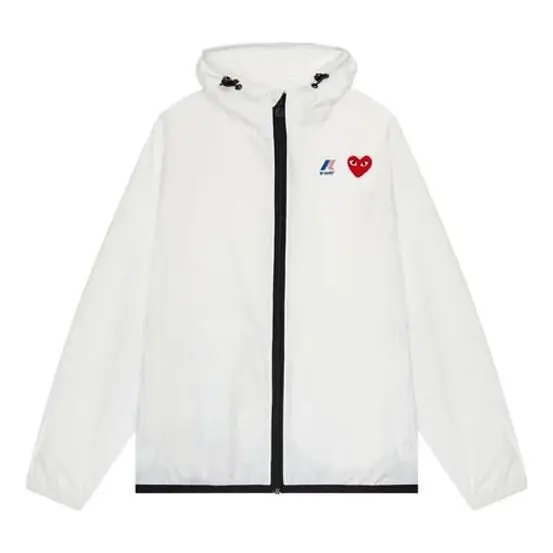 Play Comme Des Garcon X K-way Full Zip Jacket - White