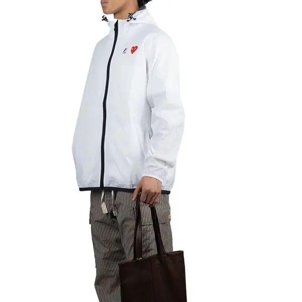 Play Comme Des Garcon X K-way Full Zip Jacket - White