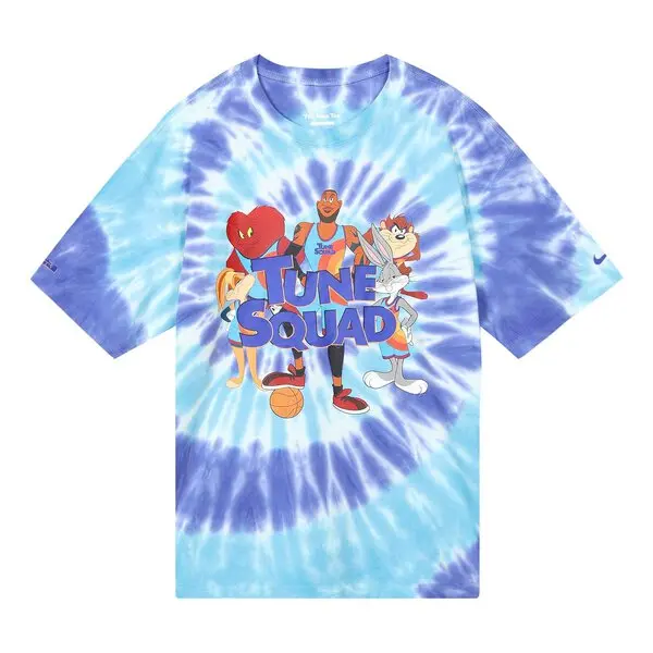 Nike X Space Jam Tie Dye Sports Tee 'light Purple - Blue