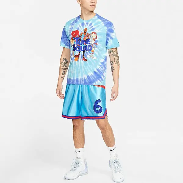 Nike X Space Jam Tie Dye Sports Tee 'light Purple - Blue