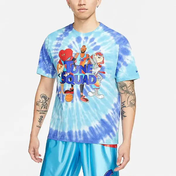 Nike X Space Jam Tie Dye Sports Tee 'light Purple - Blue