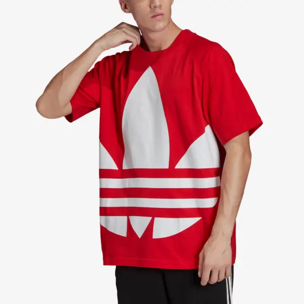 Adidas Originals Bg Trefoil Tee Large Logo Loose Short Sleeve - Red