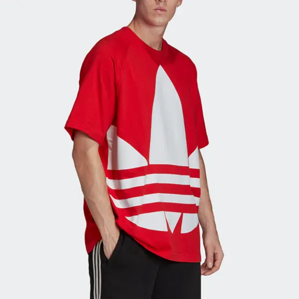 Adidas Originals Bg Trefoil Tee Large Logo Loose Short Sleeve - Red