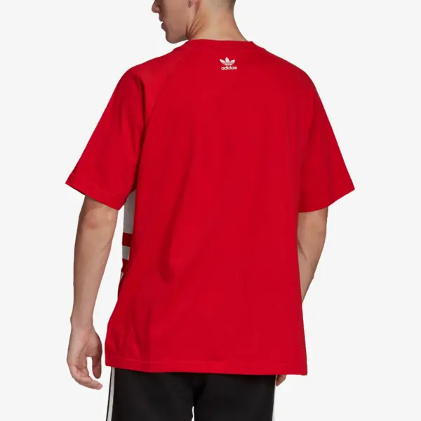 Adidas Originals Bg Trefoil Tee Large Logo Loose Short Sleeve - Red