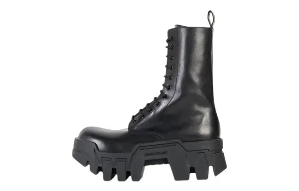 Balenciaga Bulldozer Lace Up Boot Vegetal Calfskin