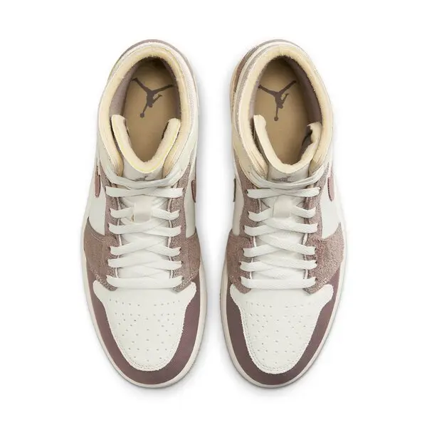 JORDAN 1 Mid Se Craft "inside Out Taupe Haze" Sneakers - Brown/white