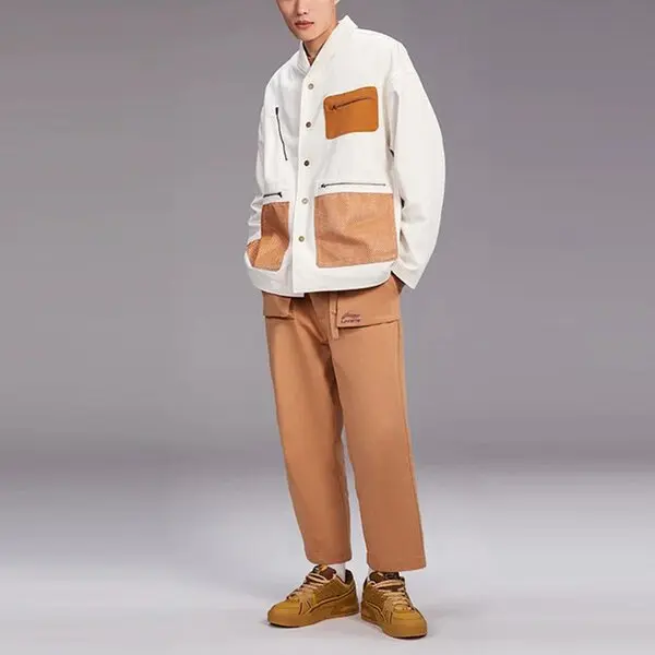LI-NING Single Breasted Jacket With Landscape Print