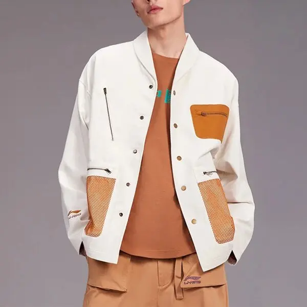 LI-NING Single Breasted Jacket With Landscape Print