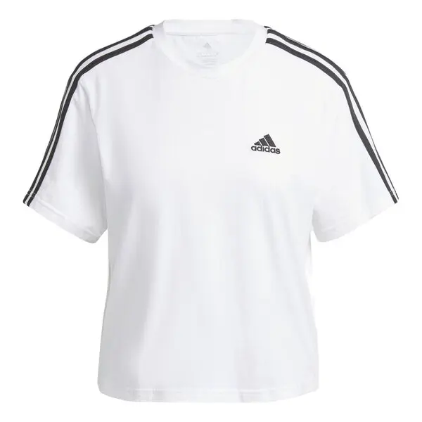 Adidas Essentials 3-stripes Cropped T-shirt - White