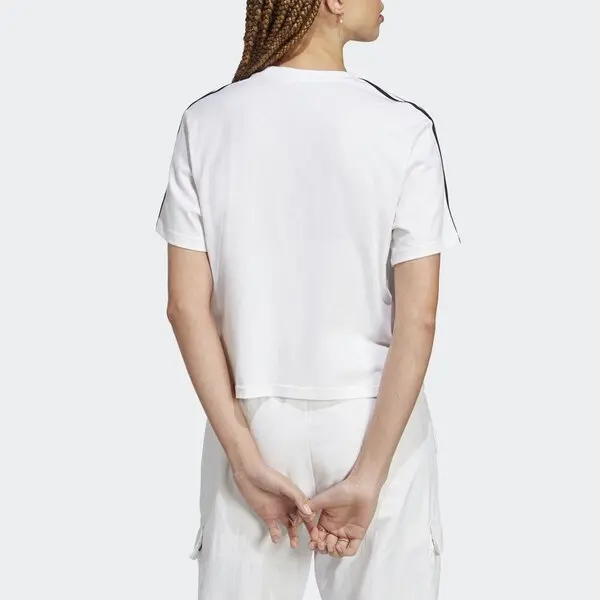 Adidas Essentials 3-stripes Cropped T-shirt - White