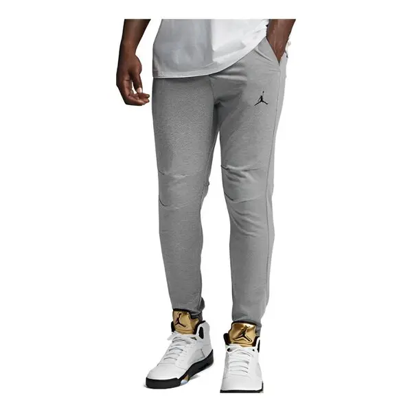 JORDAN Elastic Waistband Bundle Feet Sports Pants Grey - Default Colorway