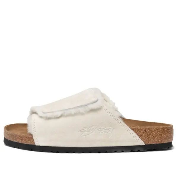BIRKENSTOCK X Stussy Shearling Slide - Bone