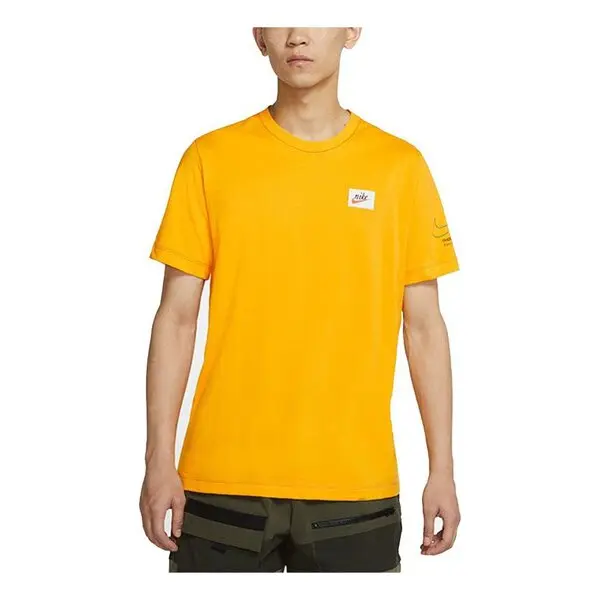 Nike Nsw Tee Swoosh 50 Lbr Casual Sports Breathable Printing Short Sleeve Gold Color T-shirt - Default Color