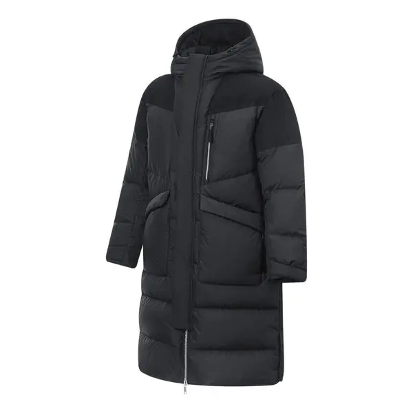 LI-NING Long Down Padded Hooded Jacket - Black