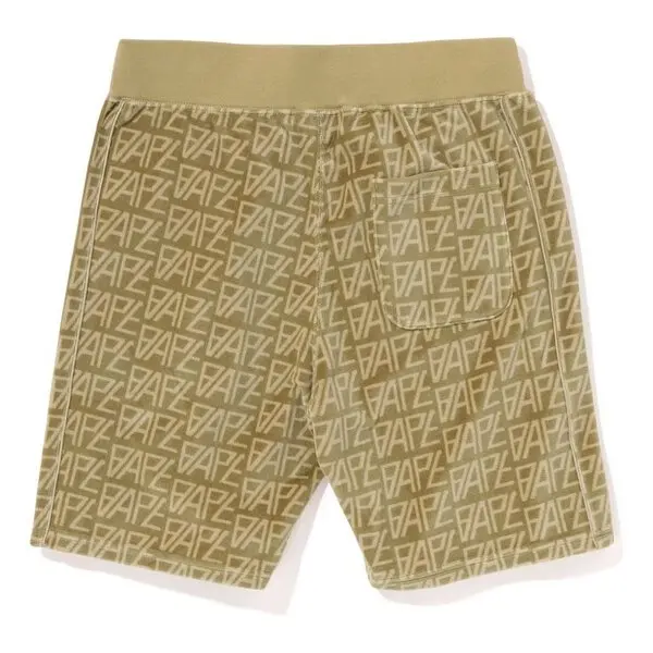 A BATHING APE Logo Monogram Velour Shorts