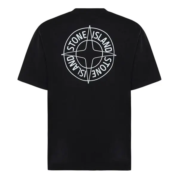 Stone Island Outline Compass Regular Fit T-shirt - Black