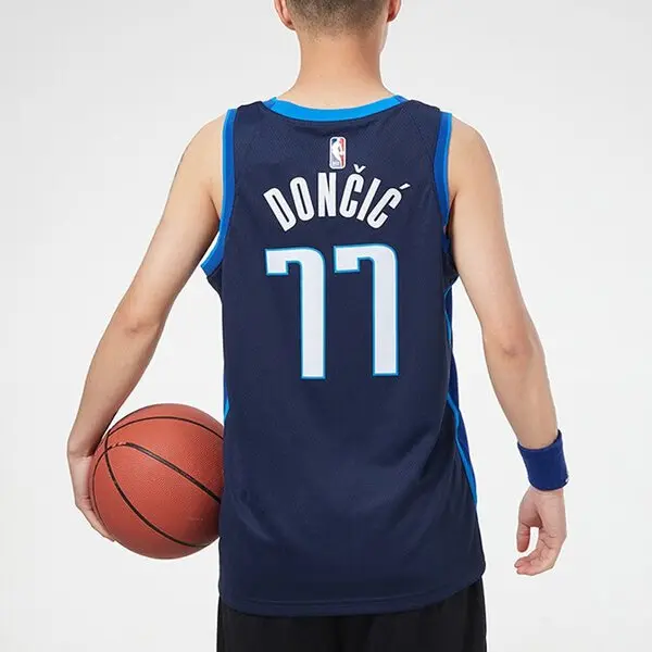 Nike Dallas Mavericks Doncic No. 77 Retro Basketball Jersey - Navy