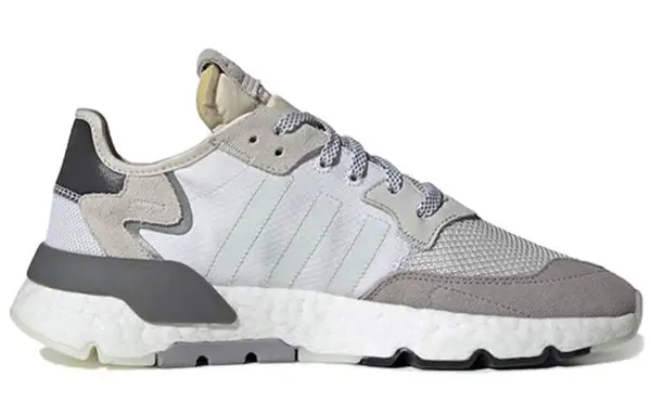 Adidas Nite Jogger "grey Pack Neutral White" Lace Up Sneakers - White/grey