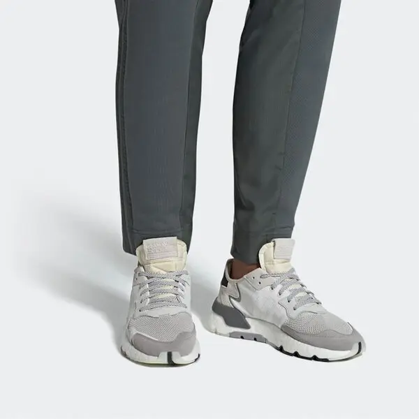 Adidas Nite Jogger "grey Pack Neutral White" Lace Up Sneakers - White/grey