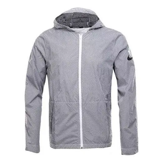 Nike Sports Training Windproof Hooded Jacket Gray - Grey