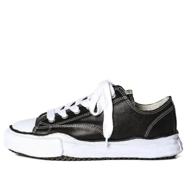 Mihara Yasuhiro Peterson Og Sole Leather Low Top Sneakers - Black/white