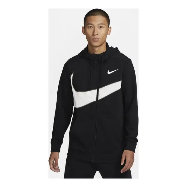 Nike Dri-fit Fleece Full-zip Hoodie - Black/summit White
