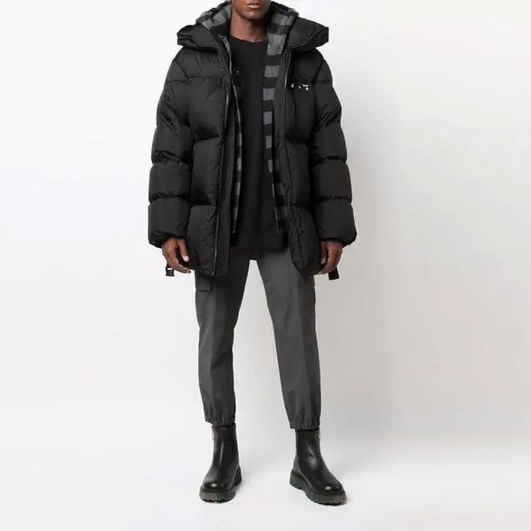 Off-White Puffer Down Jacket With Belt