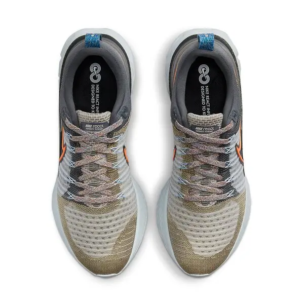 Nike React Infinity Run Flyknit 2 Athletic Sneakers - Gray/orange/brown