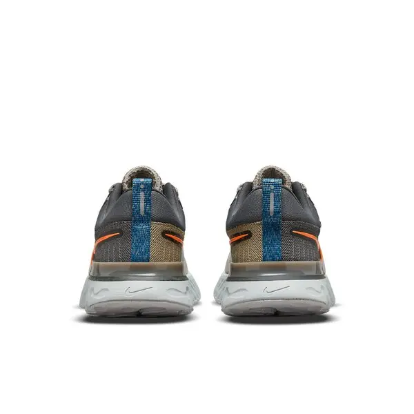 Nike React Infinity Run Flyknit 2 Athletic Sneakers - Gray/orange/brown