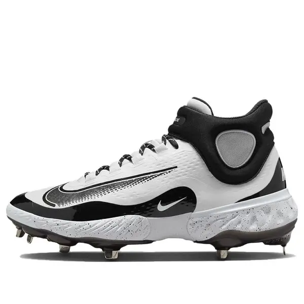 Nike Alpha Huarache Elite 4 Mid Baseball Cleats - White/black