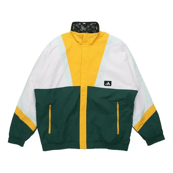 Adidas Colorblock Jacket With Logo Detail - Green