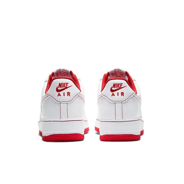 Nike Force 1 '07 "contrast Stitch" Low Top Sneakers - White/red