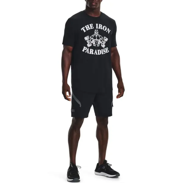 Under Armour Project Rock Iron Paradise T-shirt 'black - Black/white